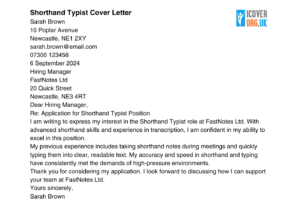 Typist Cover Letter Example - icover.org.uk