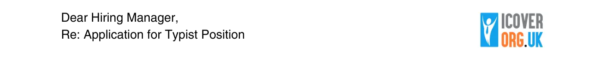 Typist Cover Letter Example - icover.org.uk