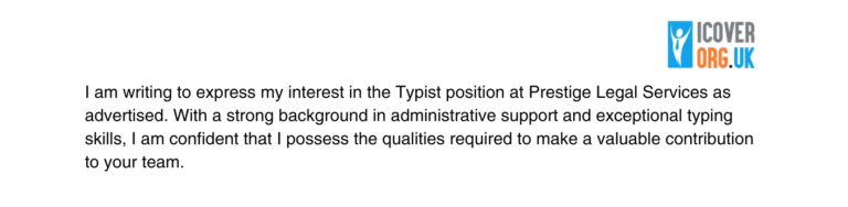 Typist Cover Letter Example - icover.org.uk