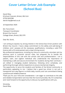 Driver Cover Letter Examples | Templates by iCover.org.uk
