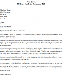 Landscaper Cover Letter Example - icover.org.uk