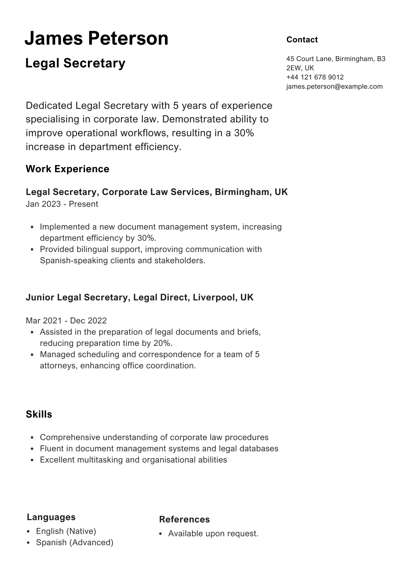 CV Writing for Legal Secretary | iCover