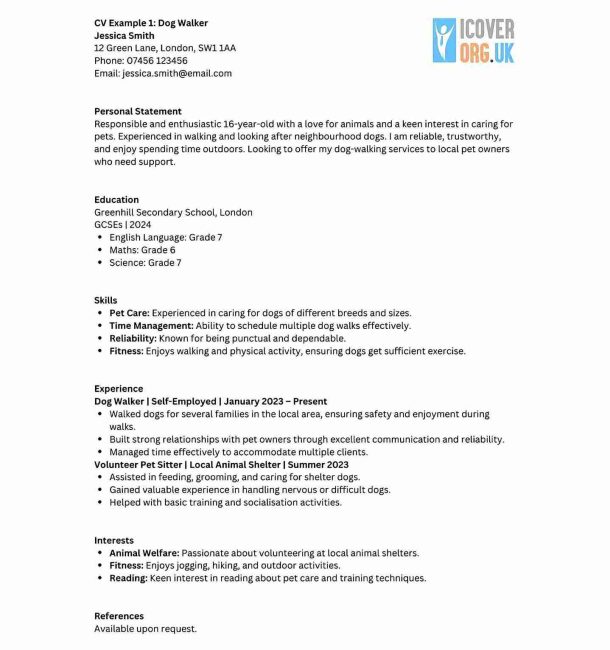 FAST HIRE: CV Example For 16 Year Olds (Template Inside)